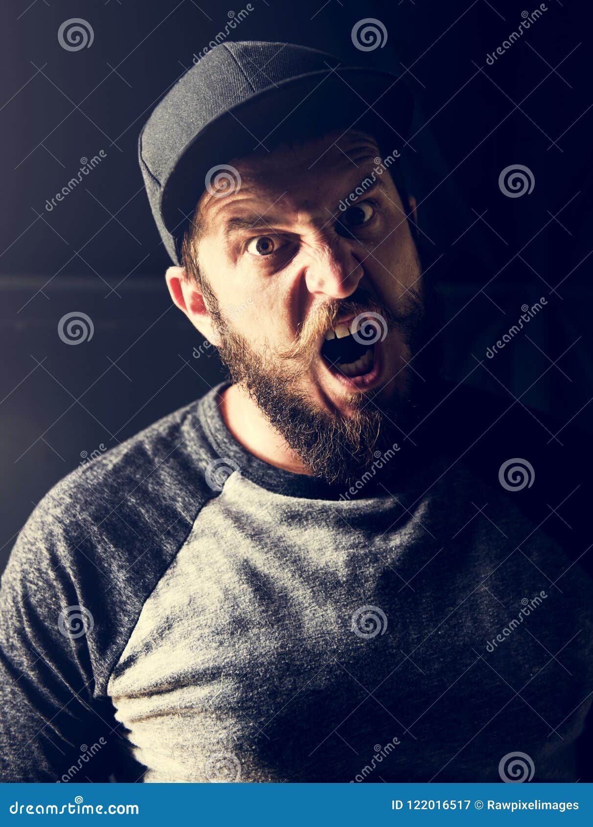 A Man with Screaming Face Expression Stock Image - Image of lonely ...