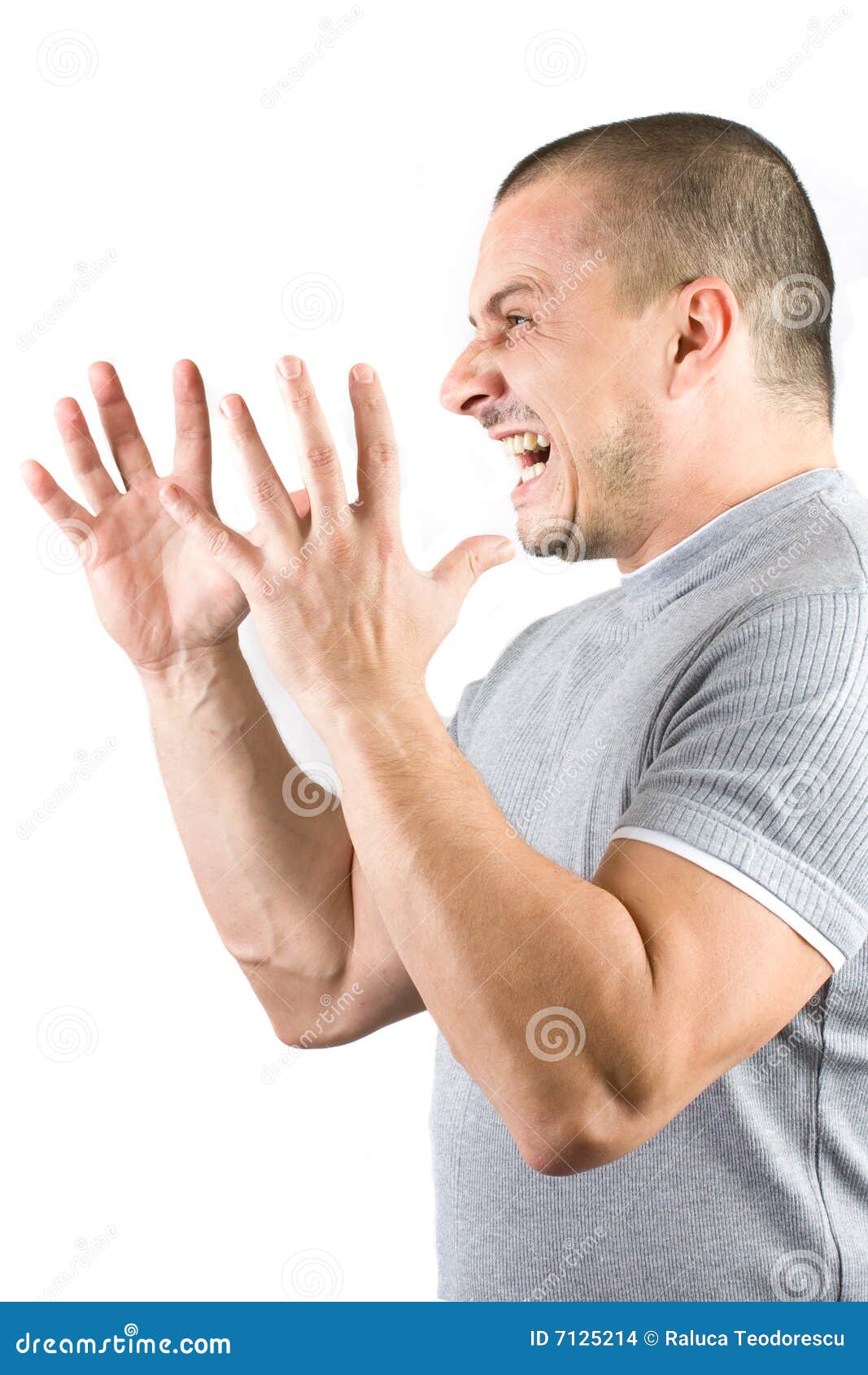 Man Screaming Isolated on White Background Stock Photo - Image of ...