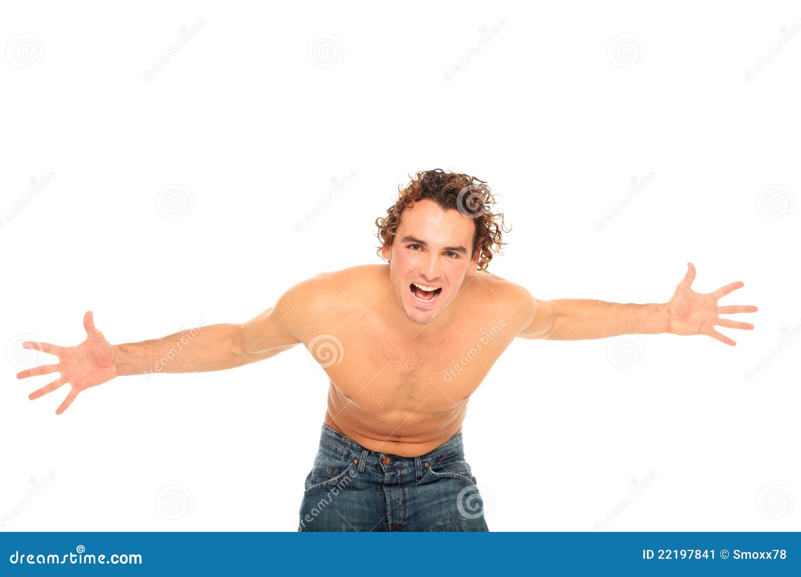 Man Screaming with Open Hands Stock Image - Image of shopping, scream ...