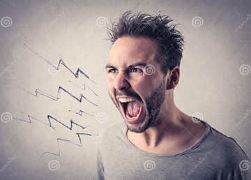 Man screaming out loud stock image. Image of male, uncommunicable ...