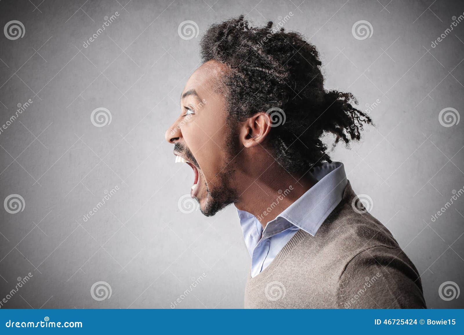 Man screaming stock photo. Image of portrait, beard, face - 46725424