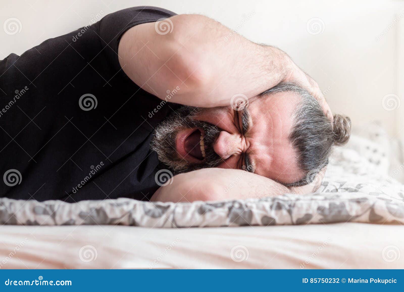 Man screaming in pain stock photo. Image of crying, portrait - 85750232