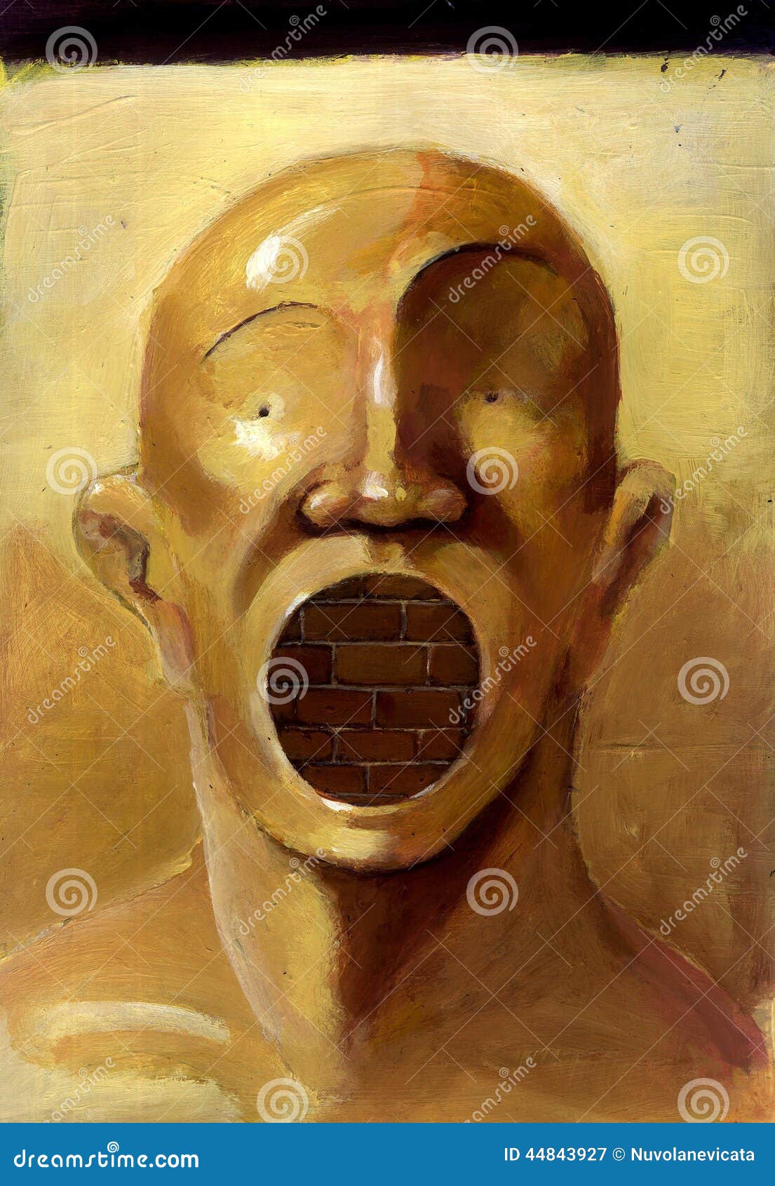 Man screaming with wall stock illustration. Illustration of painting ...