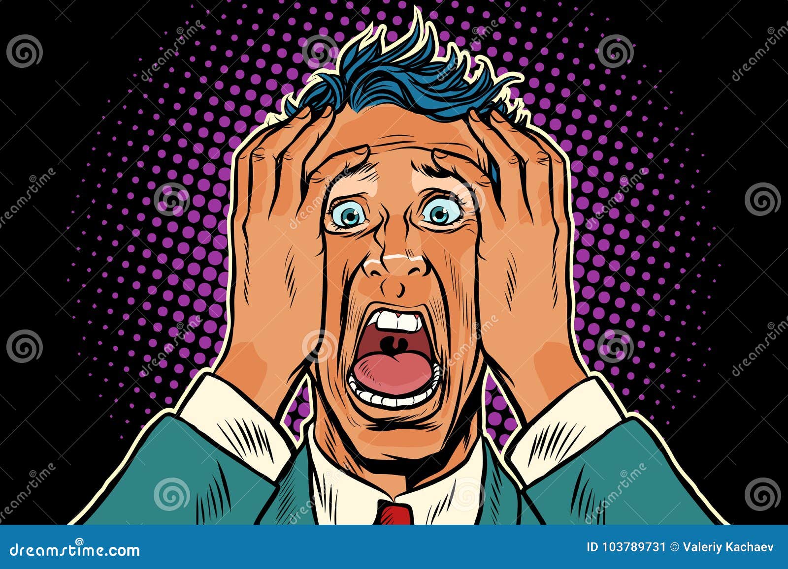 The Man Screams in Fear and Horror Stock Vector - Illustration of ... The Man Screams in Fear and Horror Stock Vector - Illustration of ...