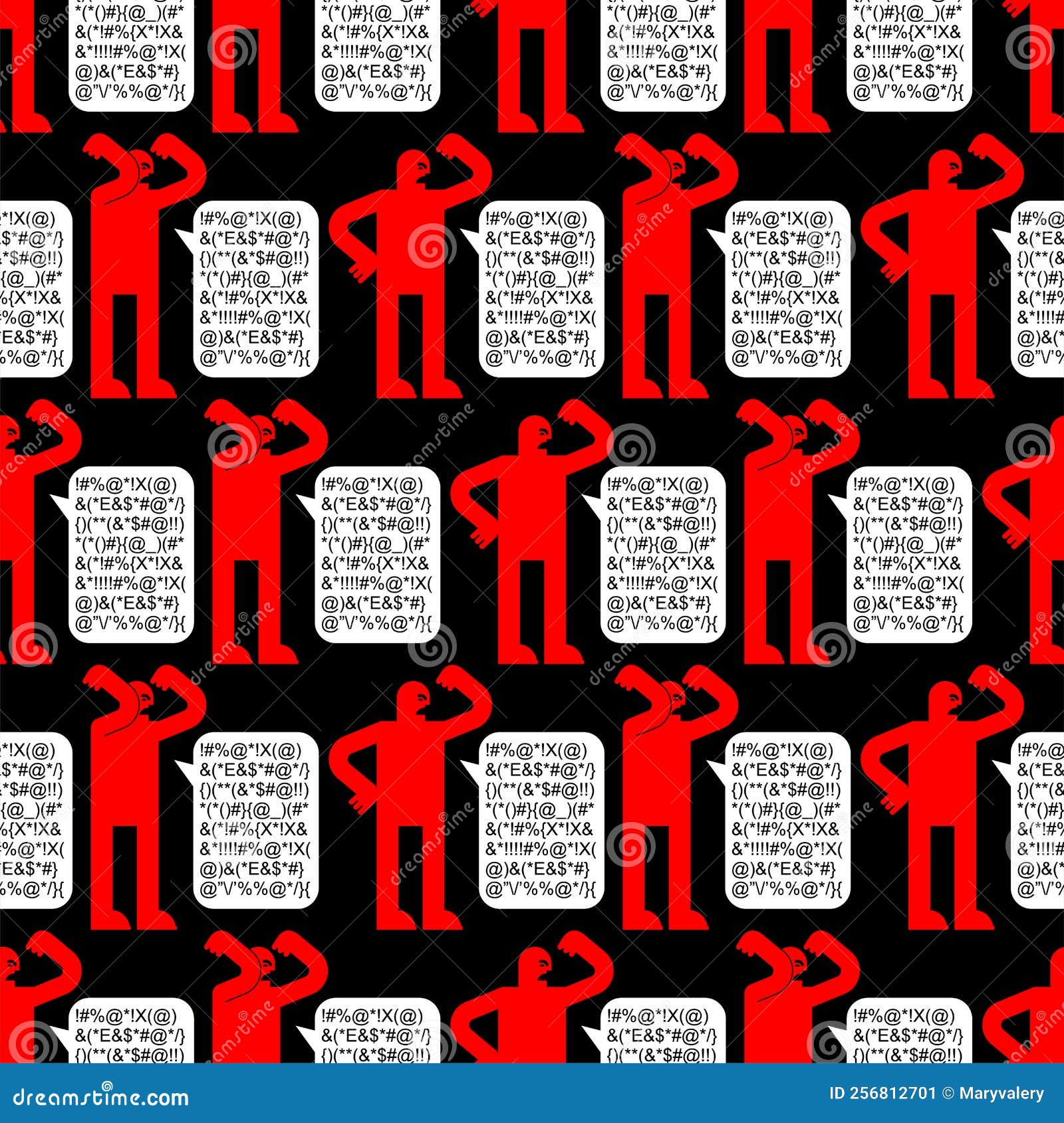 Man Screams Profanity Concept Pattern Seamless. Man Swears And Calls ...