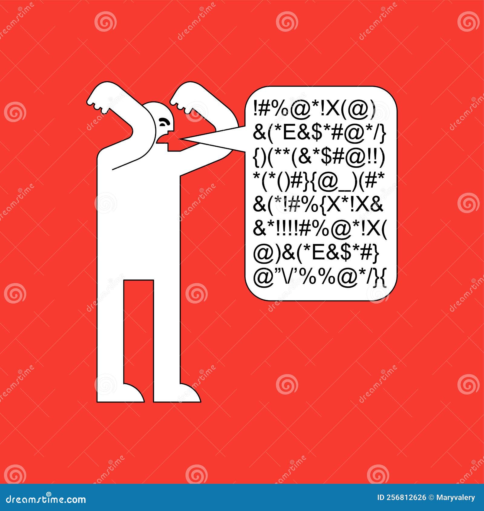 Man Screams Profanity Concept Pattern Seamless. Man Swears And Calls ...