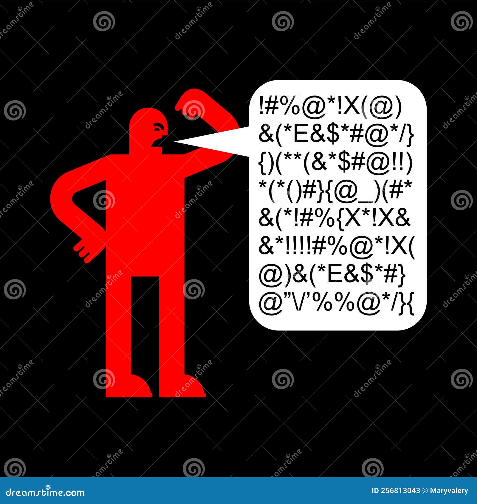 Man Screams Profanity Concept. Man Swears and Calls Names Stock Vector ...