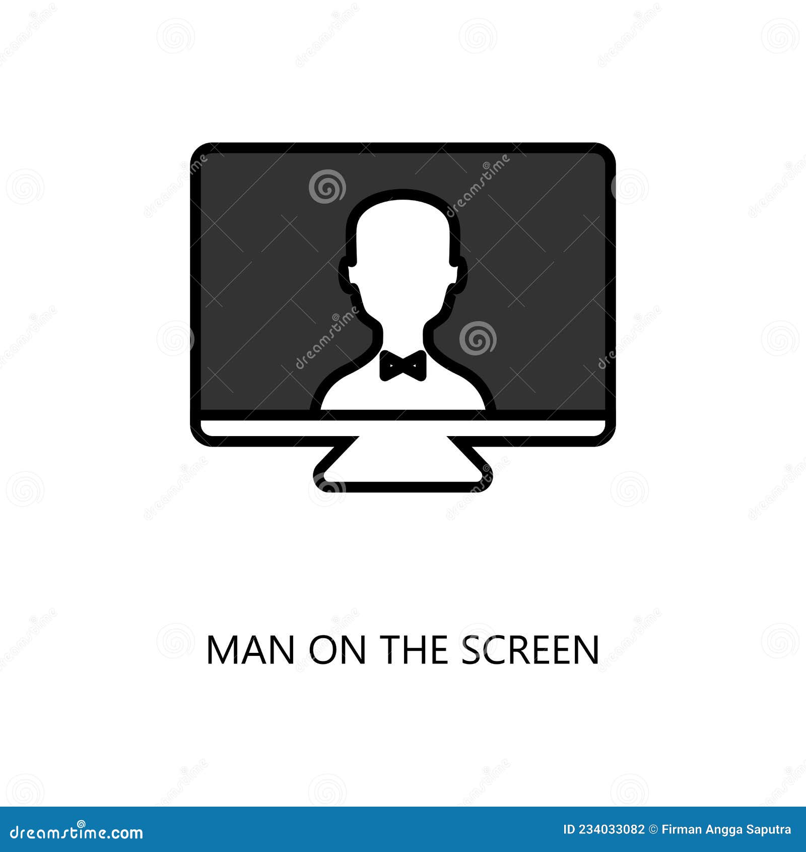 Man on Screen Icon. Trendy Flat Vector Man on Screen Icon on White ...