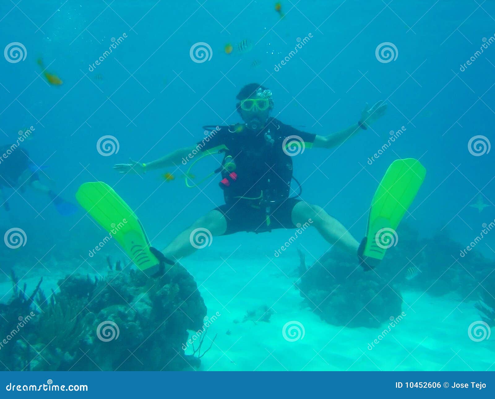Man scuba diving stock photo. Image of ocean, diver, scuba - 10452606