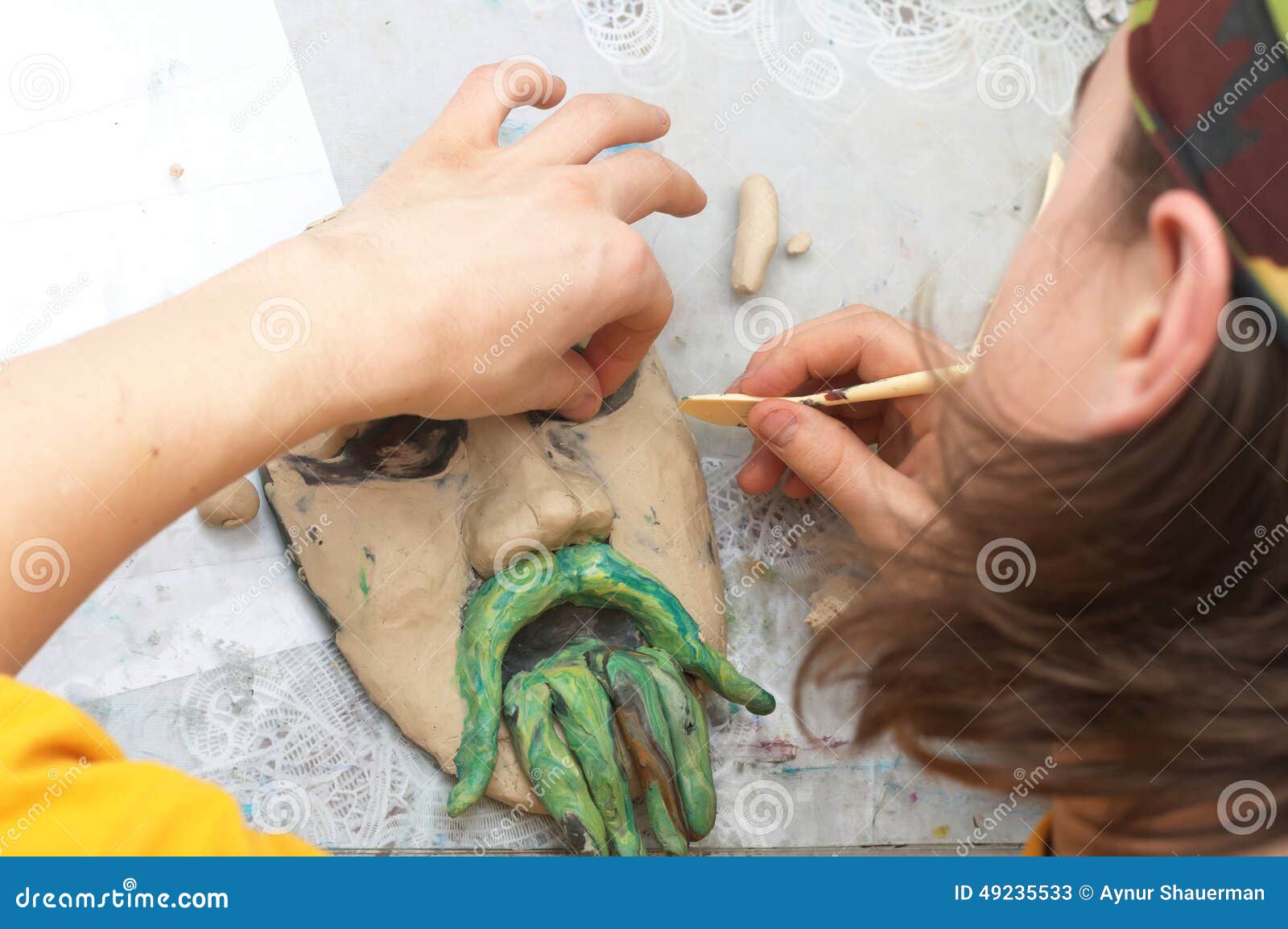 Man sculpting craft stock image. Image of imagination - 49235533