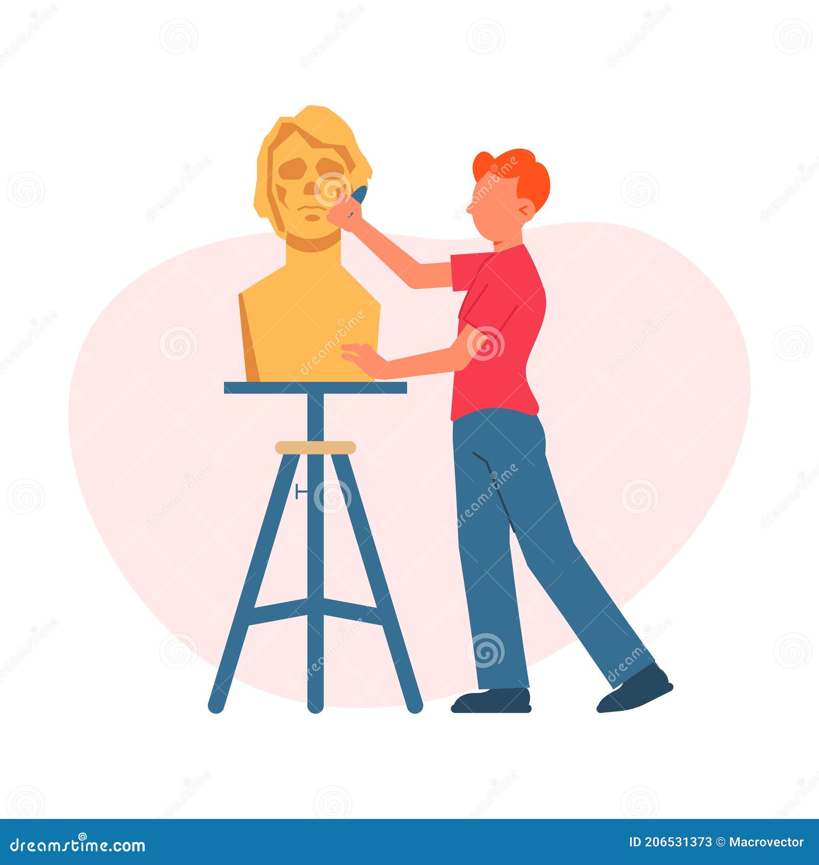 Sculptor Flat Illustration stock illustration. Illustration of people ...