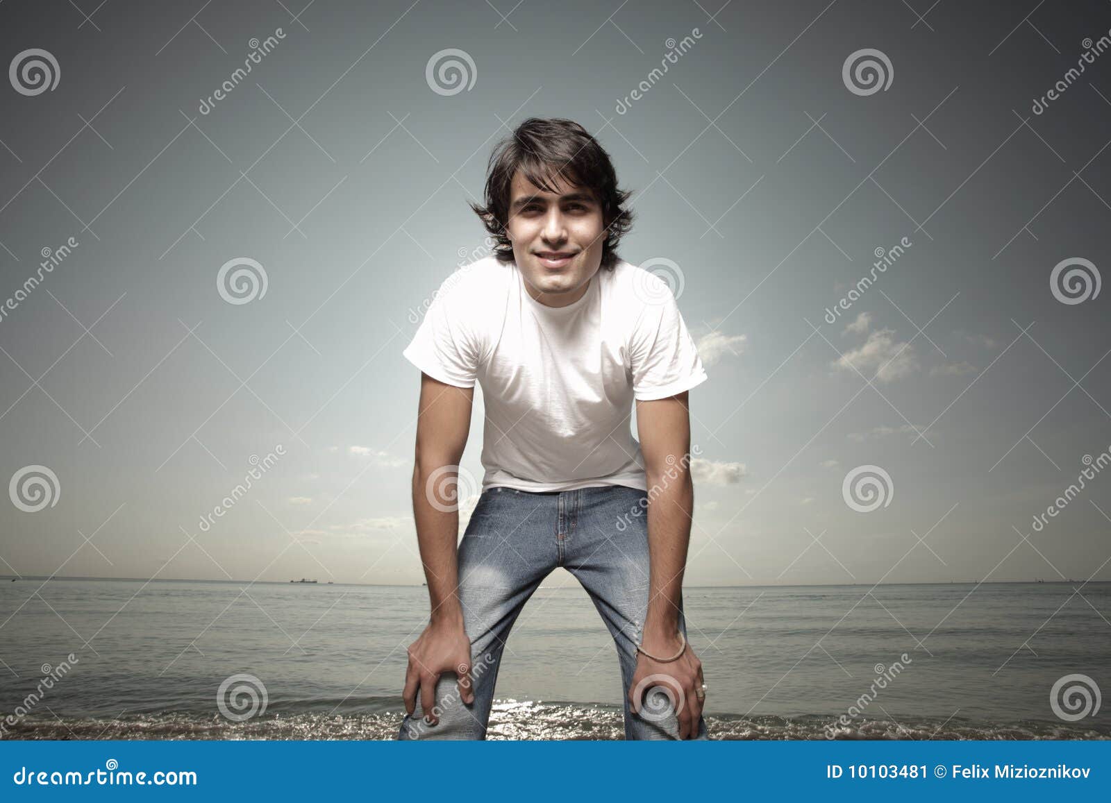 Man by the sea stock image. Image of outside, ocean, beach - 10103481