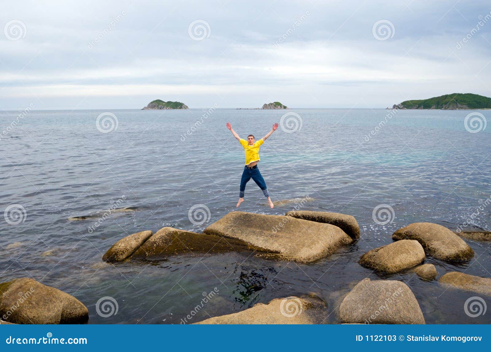 Man and sea stock image. Image of coast, happy, summer - 1122103