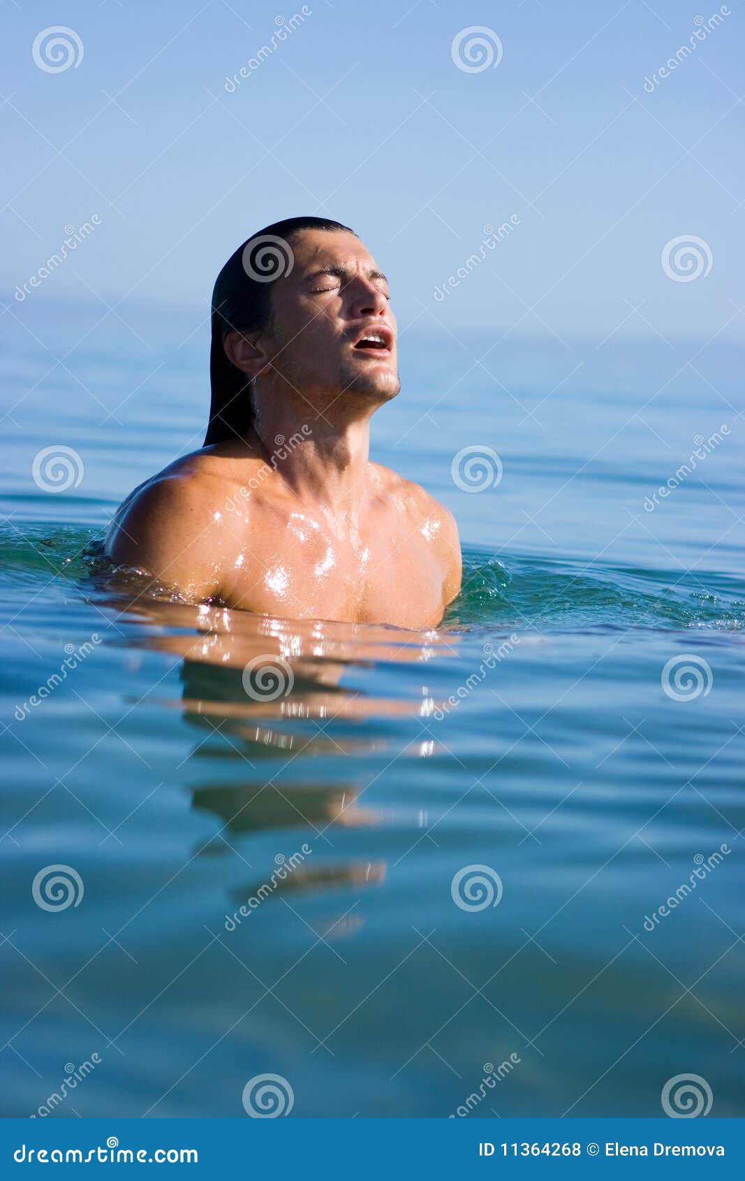 Man in the sea stock photo. Image of natural, freedom - 11364268
