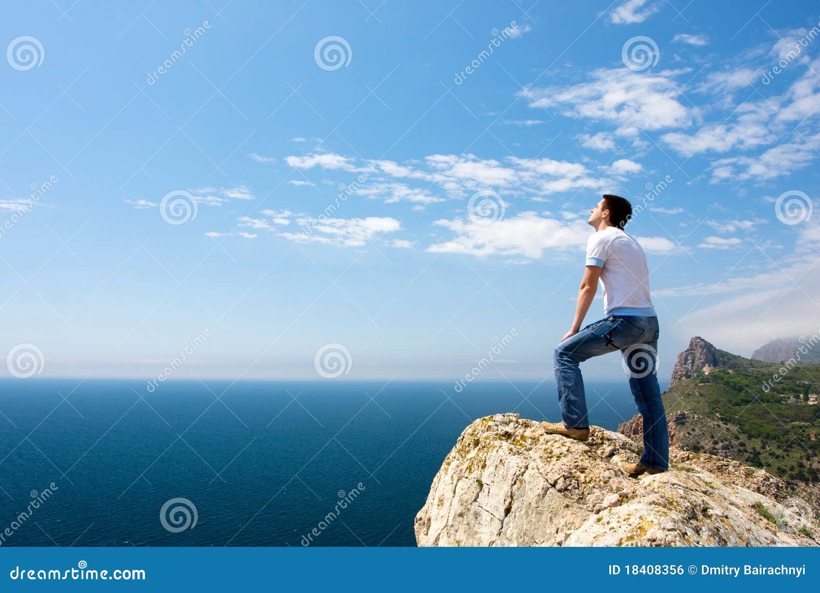 Man and sea stock photo. Image of success, ocean, male - 18408356