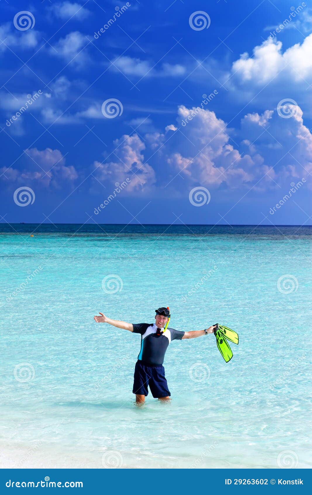 Man in the sea stock photo. Image of outdoor, atoll, caribbean - 29263602