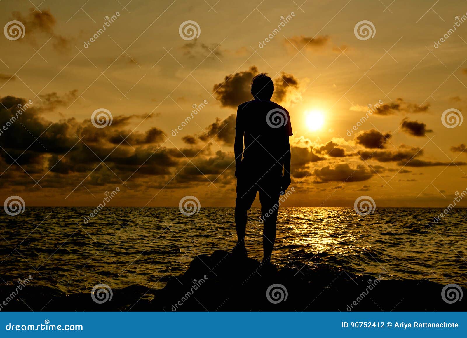 Man and the sea stock photo. Image of person, seascape - 90752412