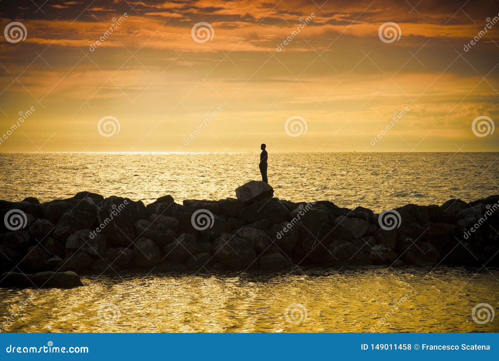 The Man and the Sea into the Sunset - Concept Image - Silhouette Style ...