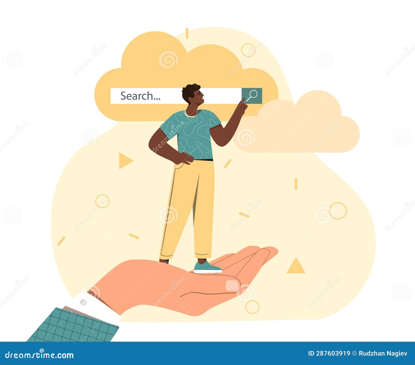 Man with Search Engine Vector Concept Stock Vector - Illustration of ...