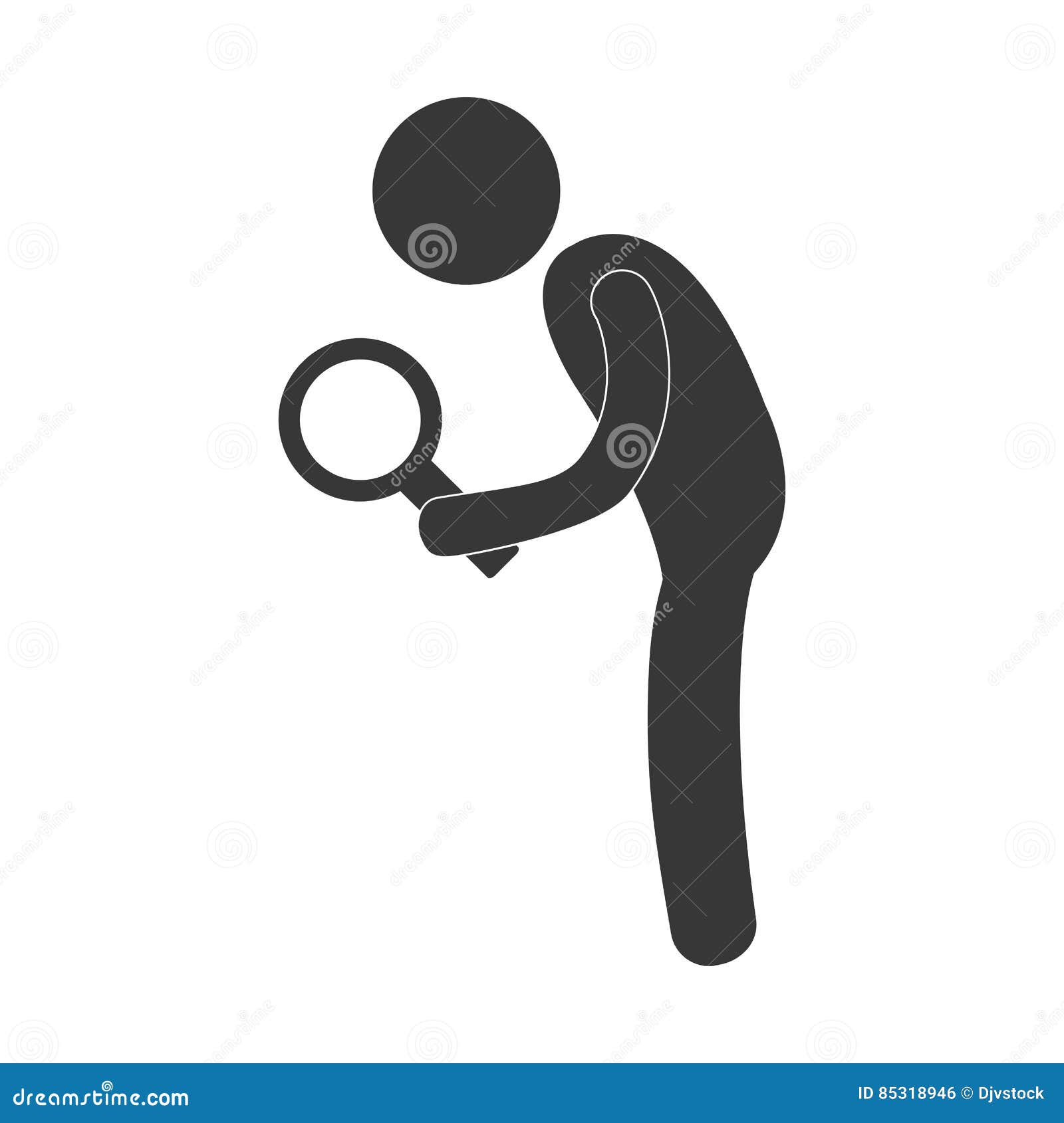 Man with Search Figure Pictogram Stock Illustration - Illustration of ...