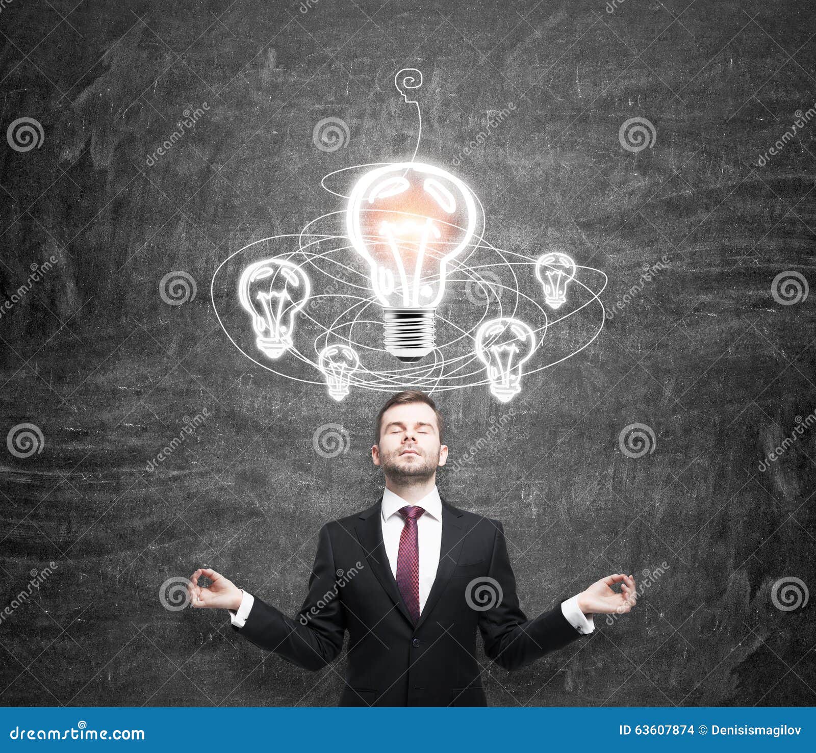 Man in search of solution stock photo. Image of chalk - 63607874