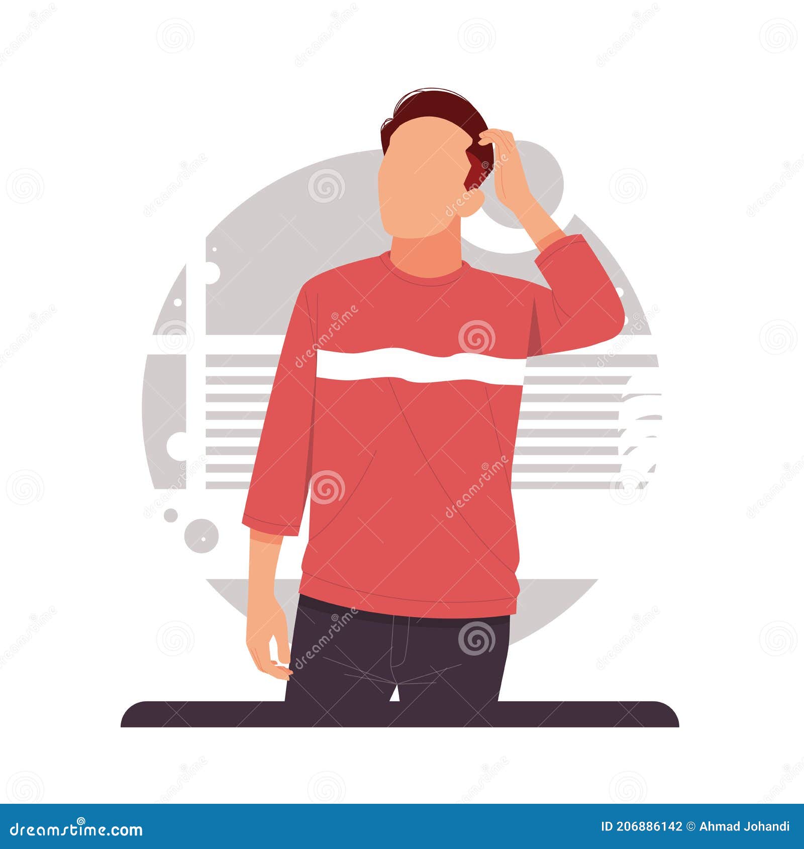 Man Searching Inspiration, Flat Design Concept, Vector Illustration ...
