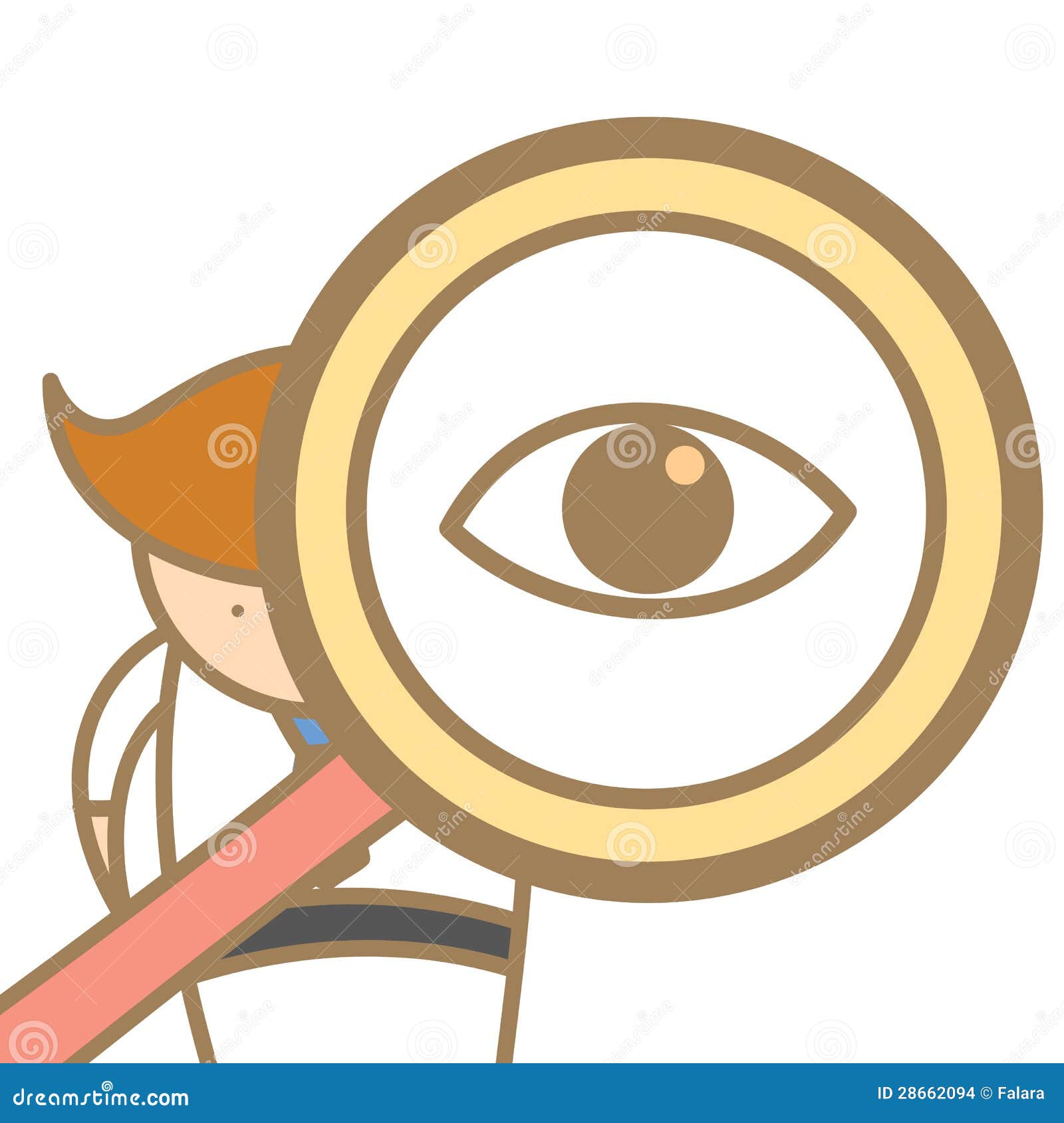 Man Searching Using Magnifier Stock Vector - Illustration of drawing ...