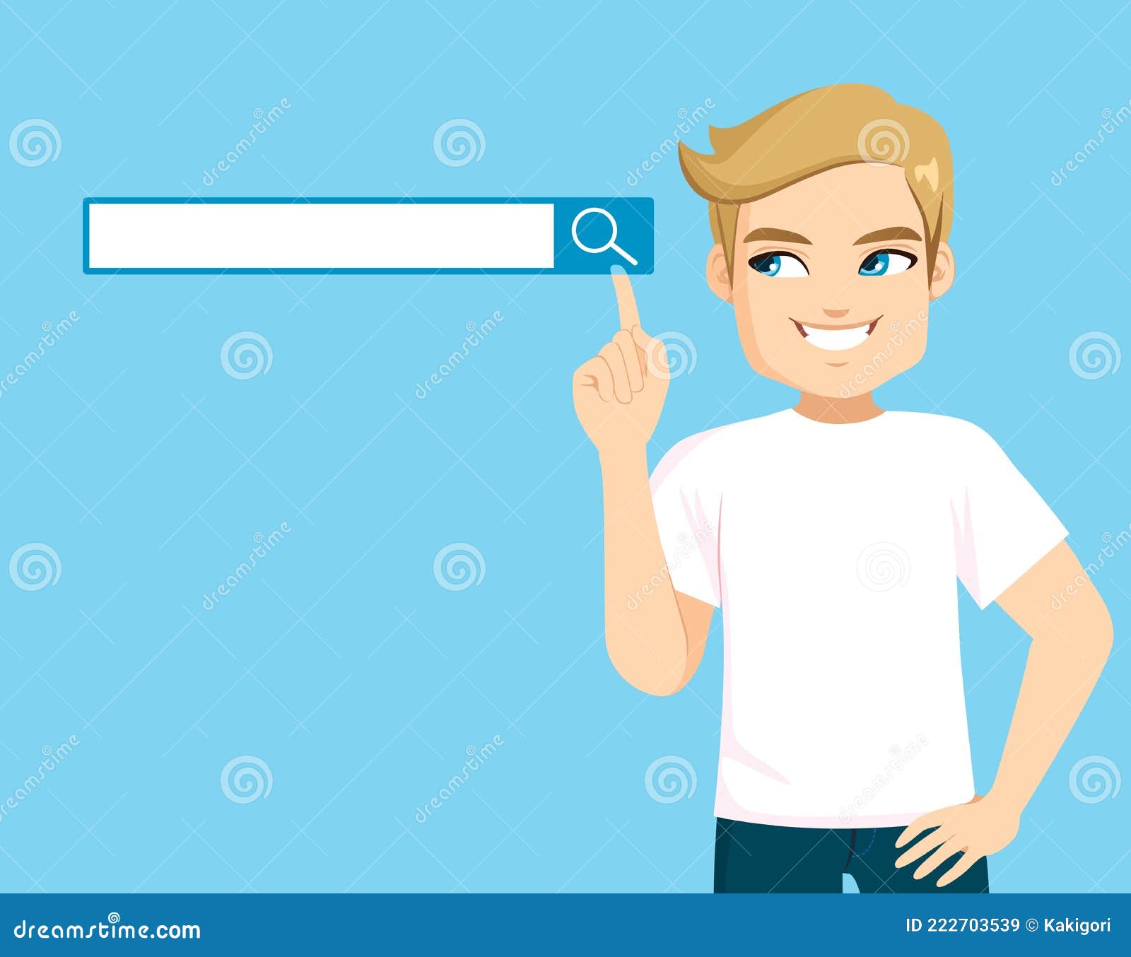 Man Searching on Web Concept Stock Vector - Illustration of browser ...