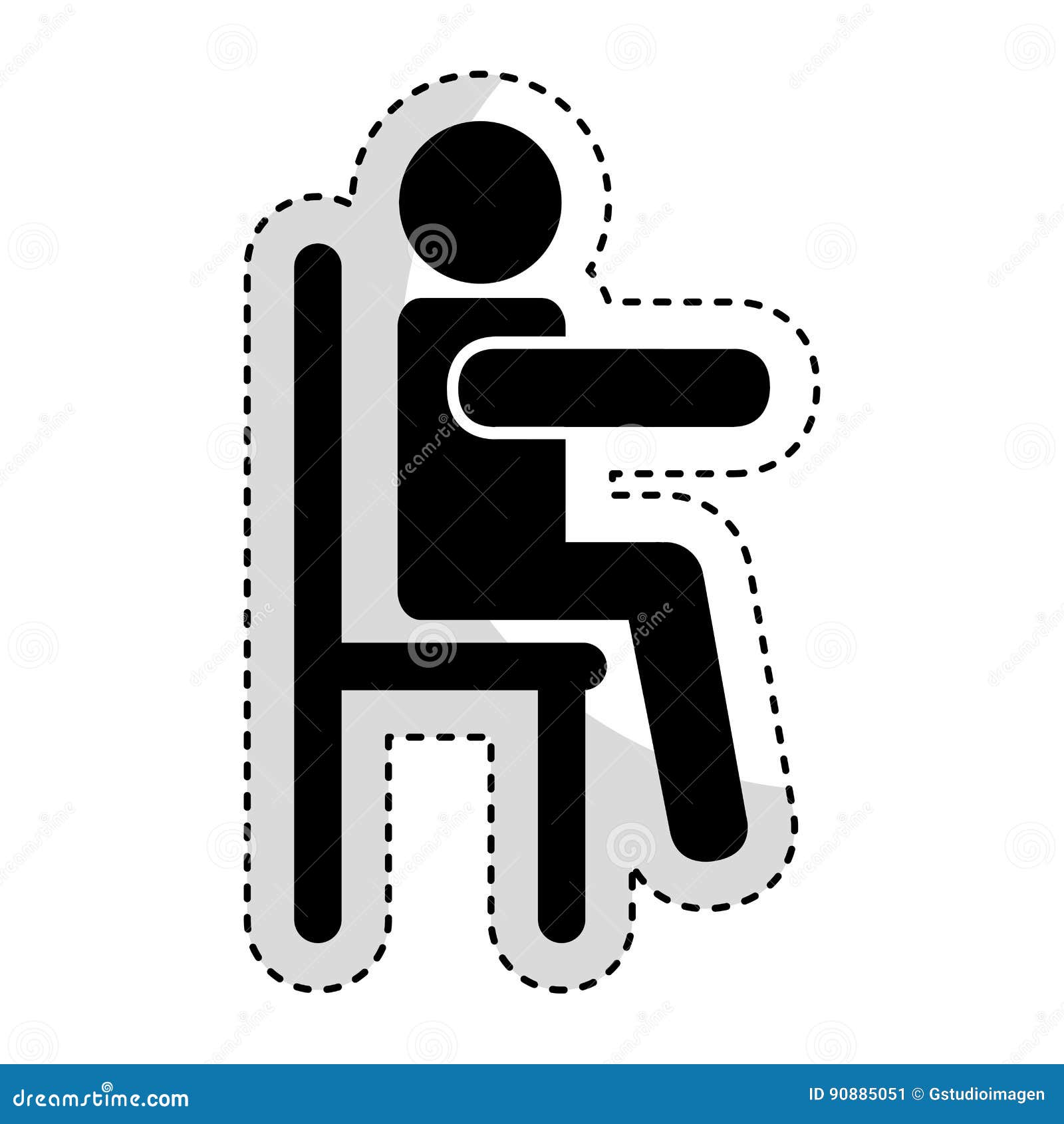 Man Seated Silhouette Emblem Icon Stock Vector - Illustration of human ...