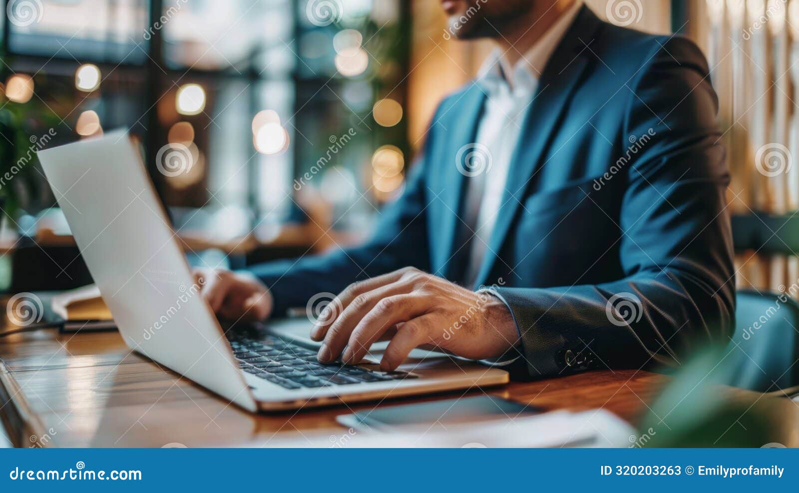 Man Sitting at Table Using Laptop Computer Stock Illustration ...
