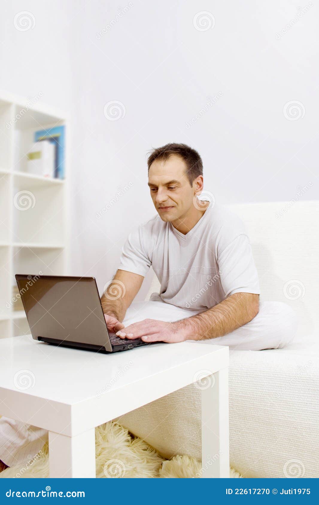 Man seating with laptop stock photo. Image of computer - 22617270
