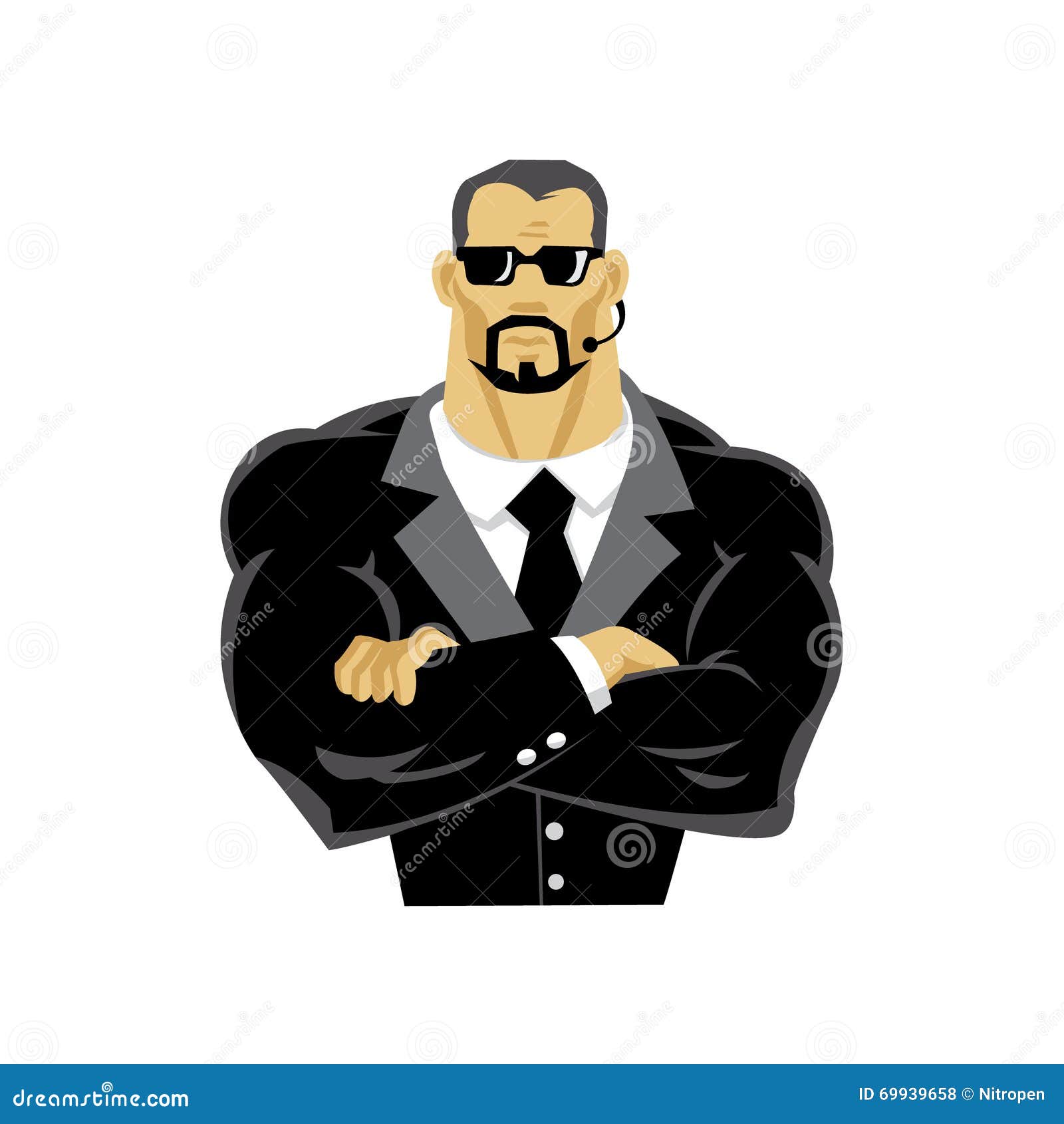 Security Man Vector Illustration. Cartoon Vector | CartoonDealer.com ...
