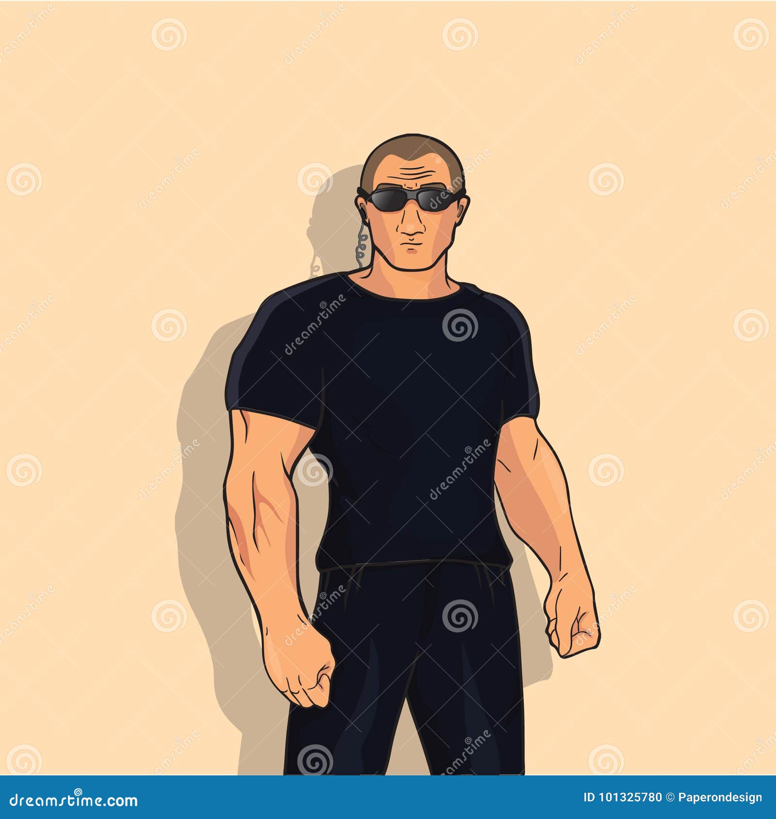 Man Security stock vector. Illustration of person, force - 101325780