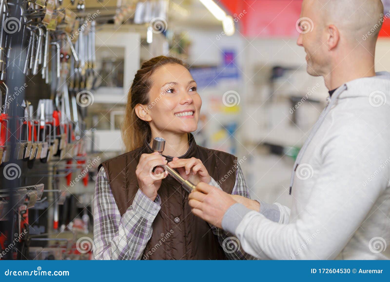 Man Selecting Tools in Store Stock Photo - Image of european, goods ...