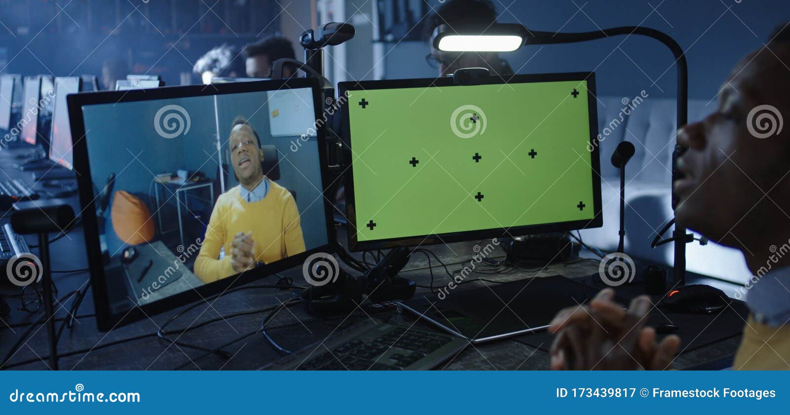 Man Self-recording Video in the Office Stock Image - Image of indoors ...