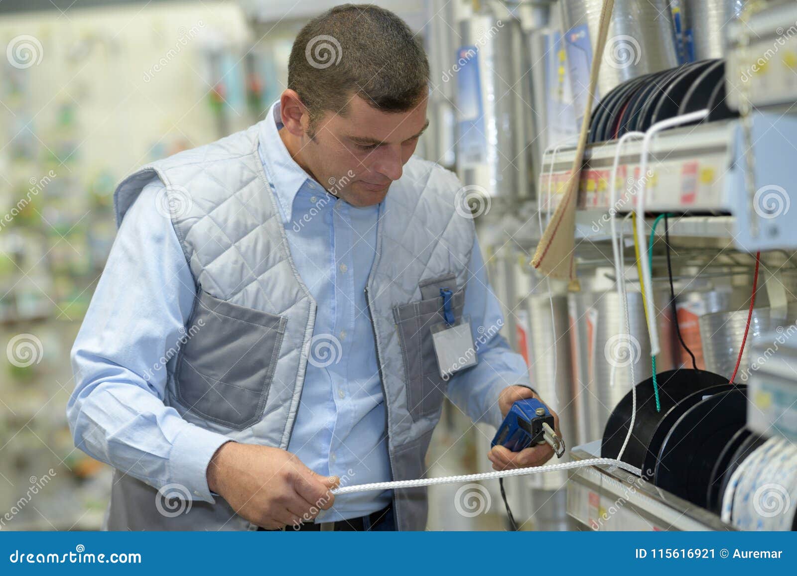 Man Seller in Hardware Store Stock Image - Image of merchandiser ...