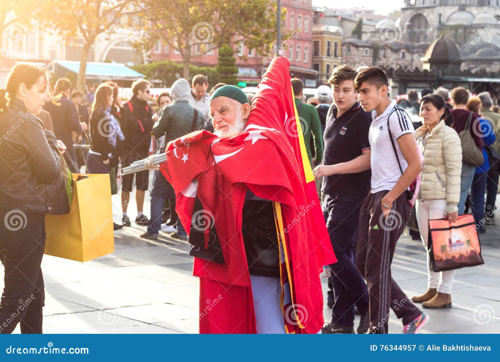 Man Selling Flags on the Street Editorial Photography - Image of people ...