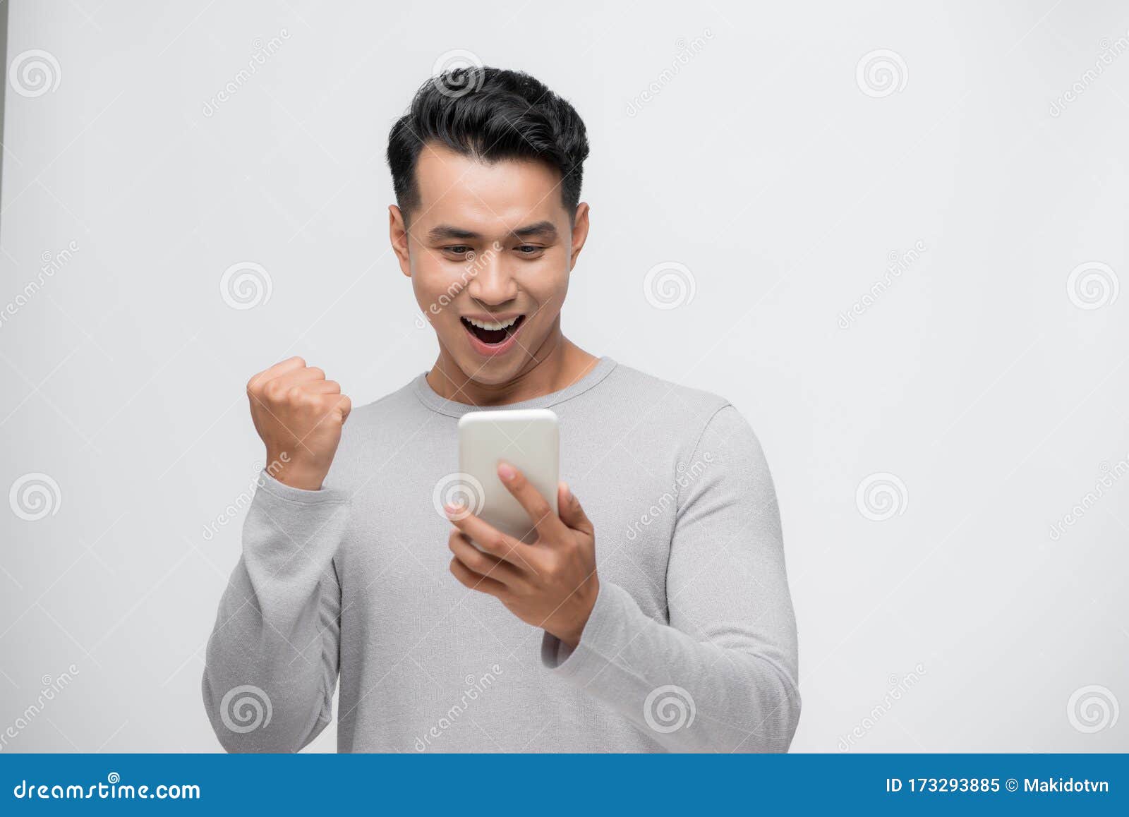 Man Send Message Via Mobile Phone Stock Image - Image of male ...