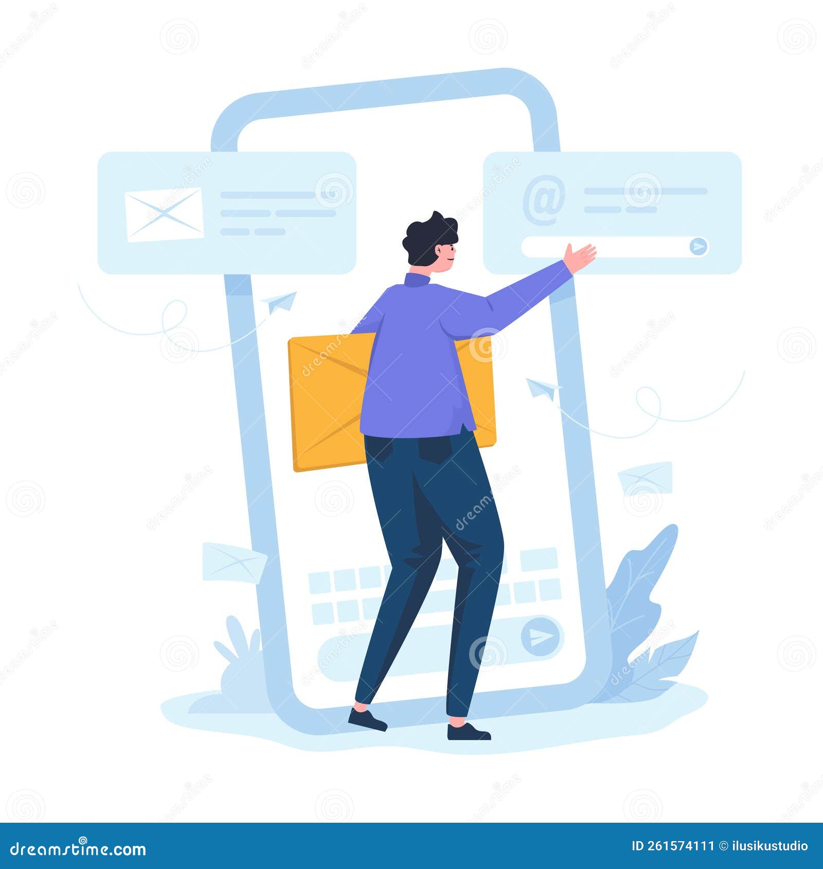 Flat Design Sending Business Email Illustration Stock Vector ...