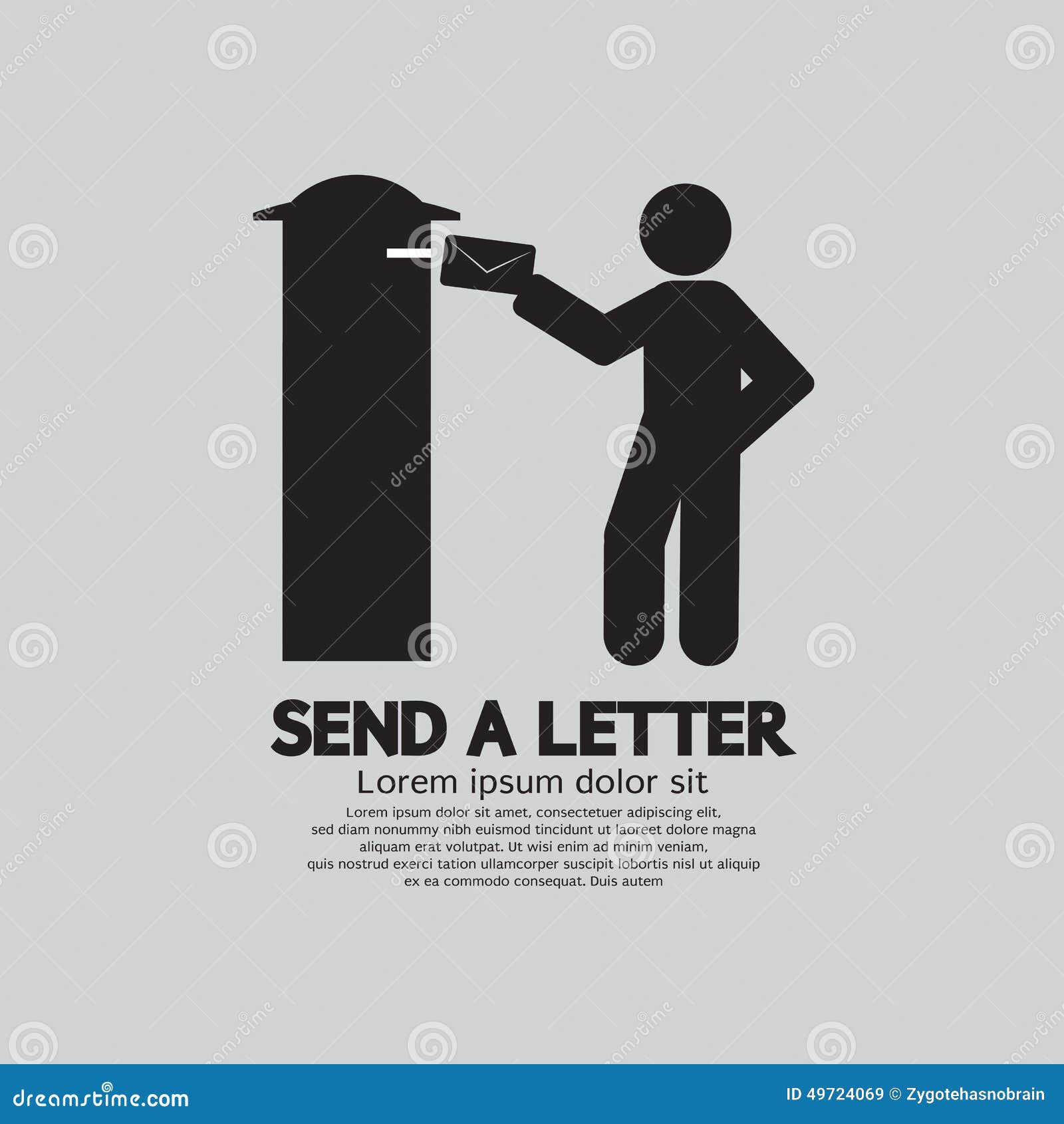 Man Sending a Letter Graphic Symbol Stock Vector - Illustration of send ...