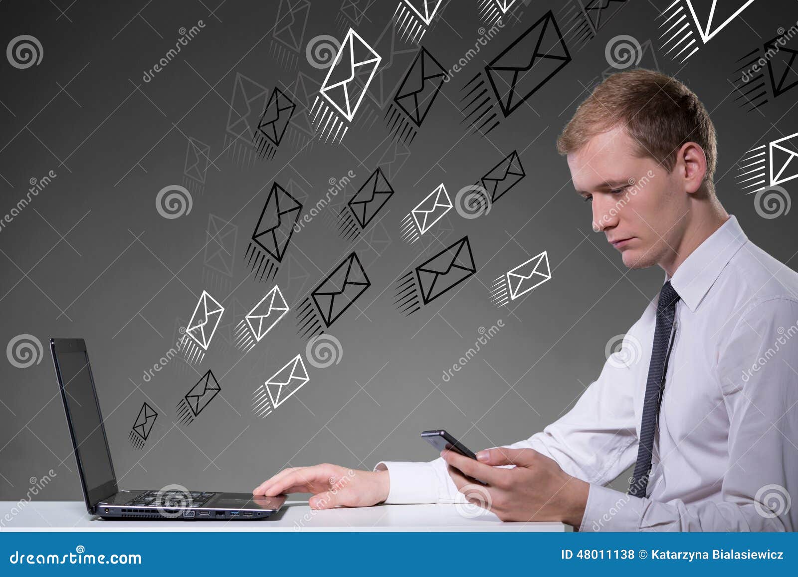 Man sending text massages stock photo. Image of opportunity - 48011138