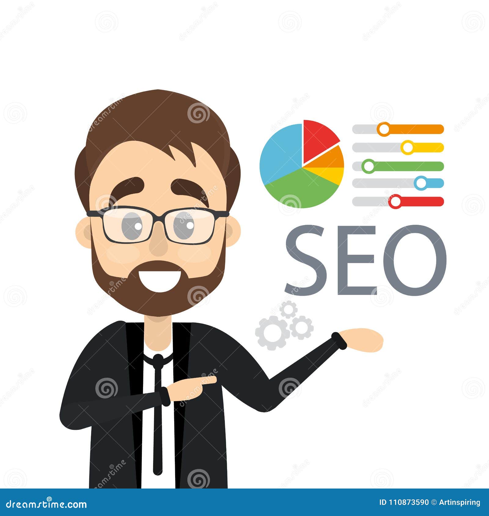 Man for SEO. stock vector. Illustration of person, promotion - 110873590