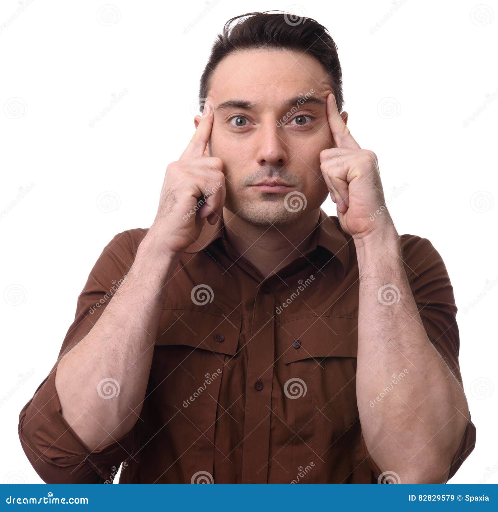 Man Serious Thinking about Something Stock Image - Image of ideas ...