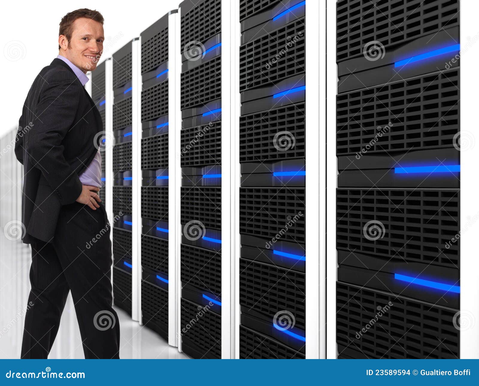 Man and server 3d stock photo. Image of industry, center - 23589594
