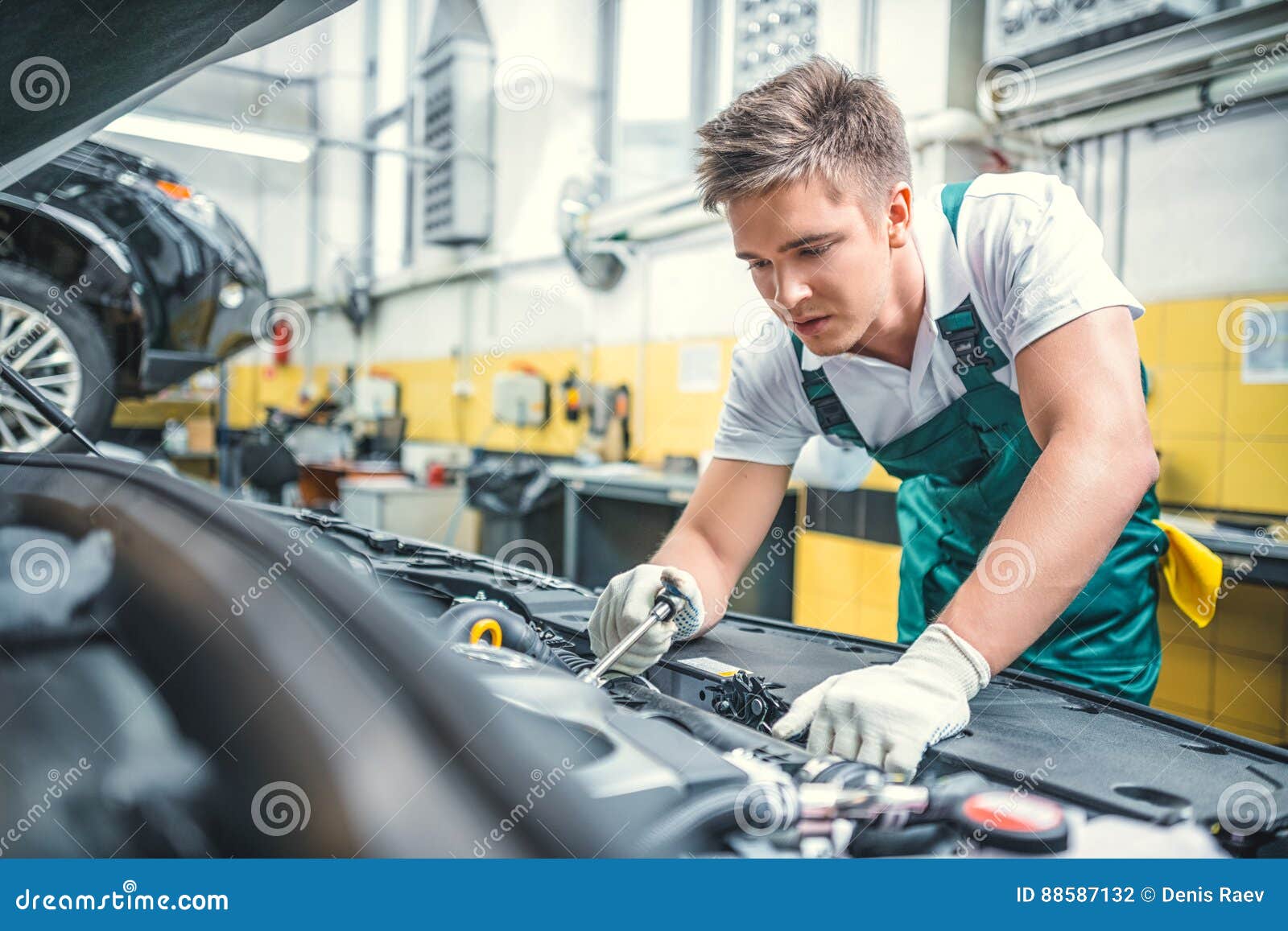 Man in service stock photo. Image of servicing, white - 88587132