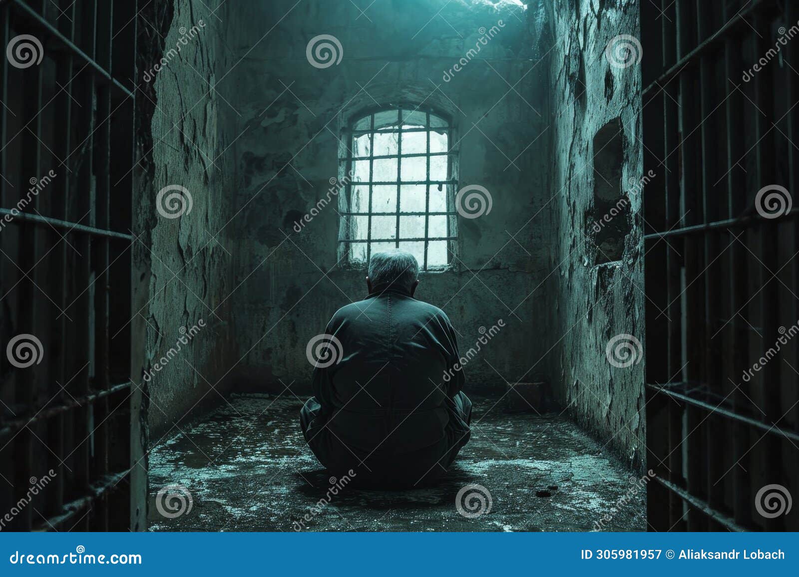 A Man In Prison Behind Bars. Vector Drawing | CartoonDealer.com #203298570