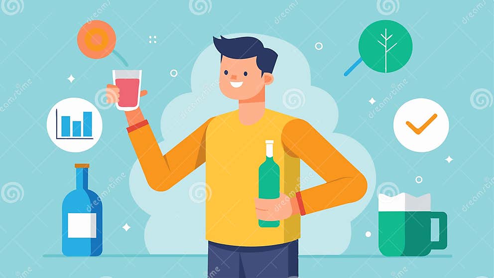 A Man Setting a Goal To Decrease His Alcohol Consumption and ...