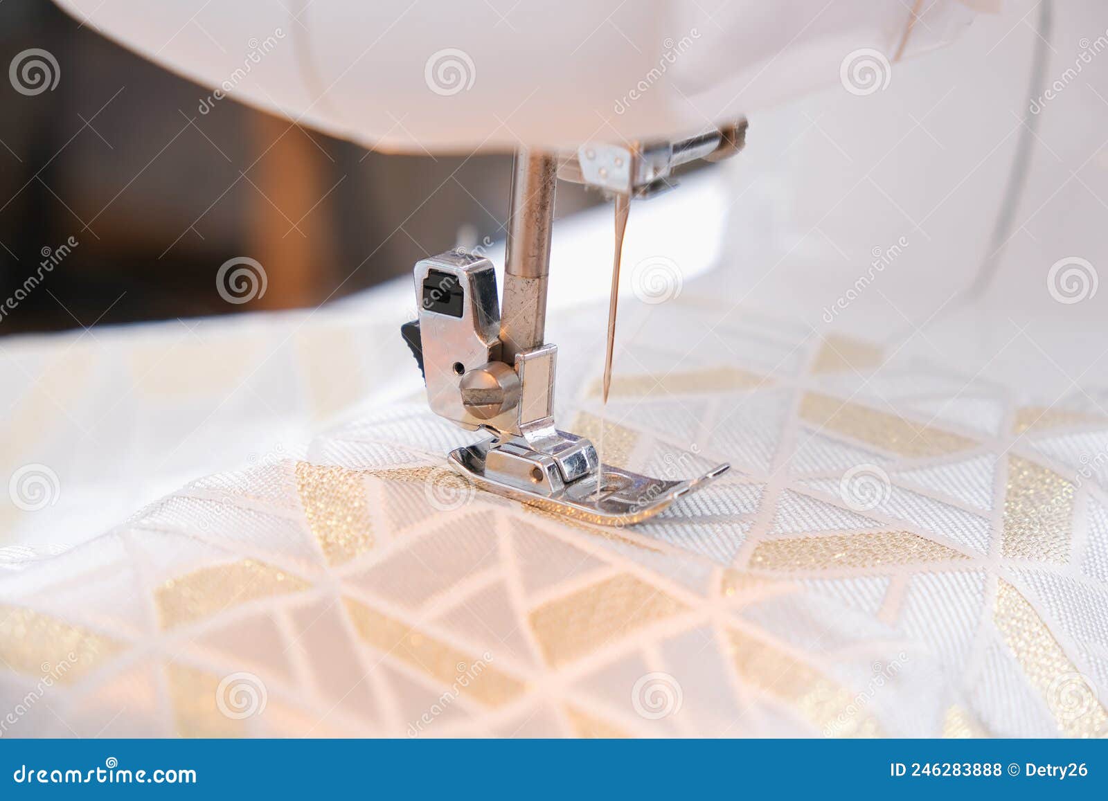 A Man Sews Clothes on Sewing Machine. Hobbies, Needlework, Creativity ...