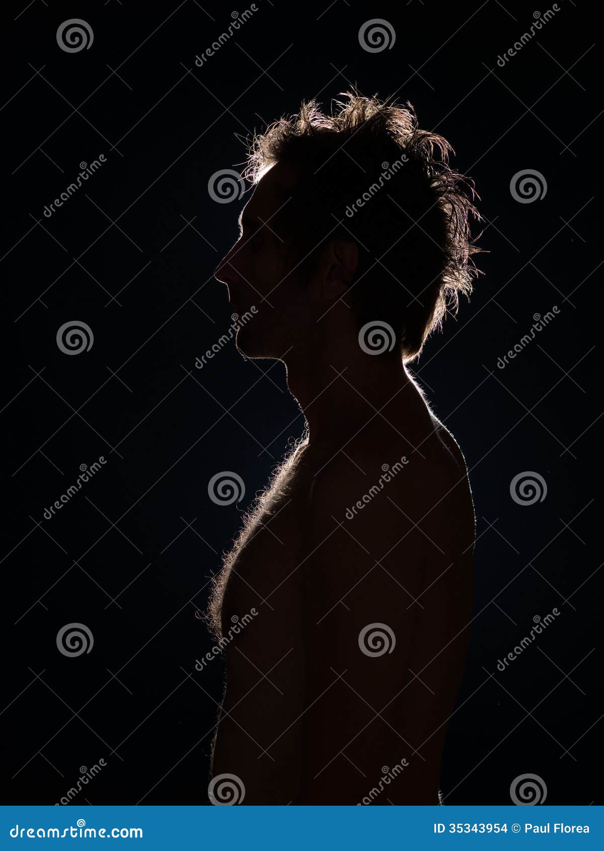 Man In Shadow, Side View Stock Images - Image: 35343954