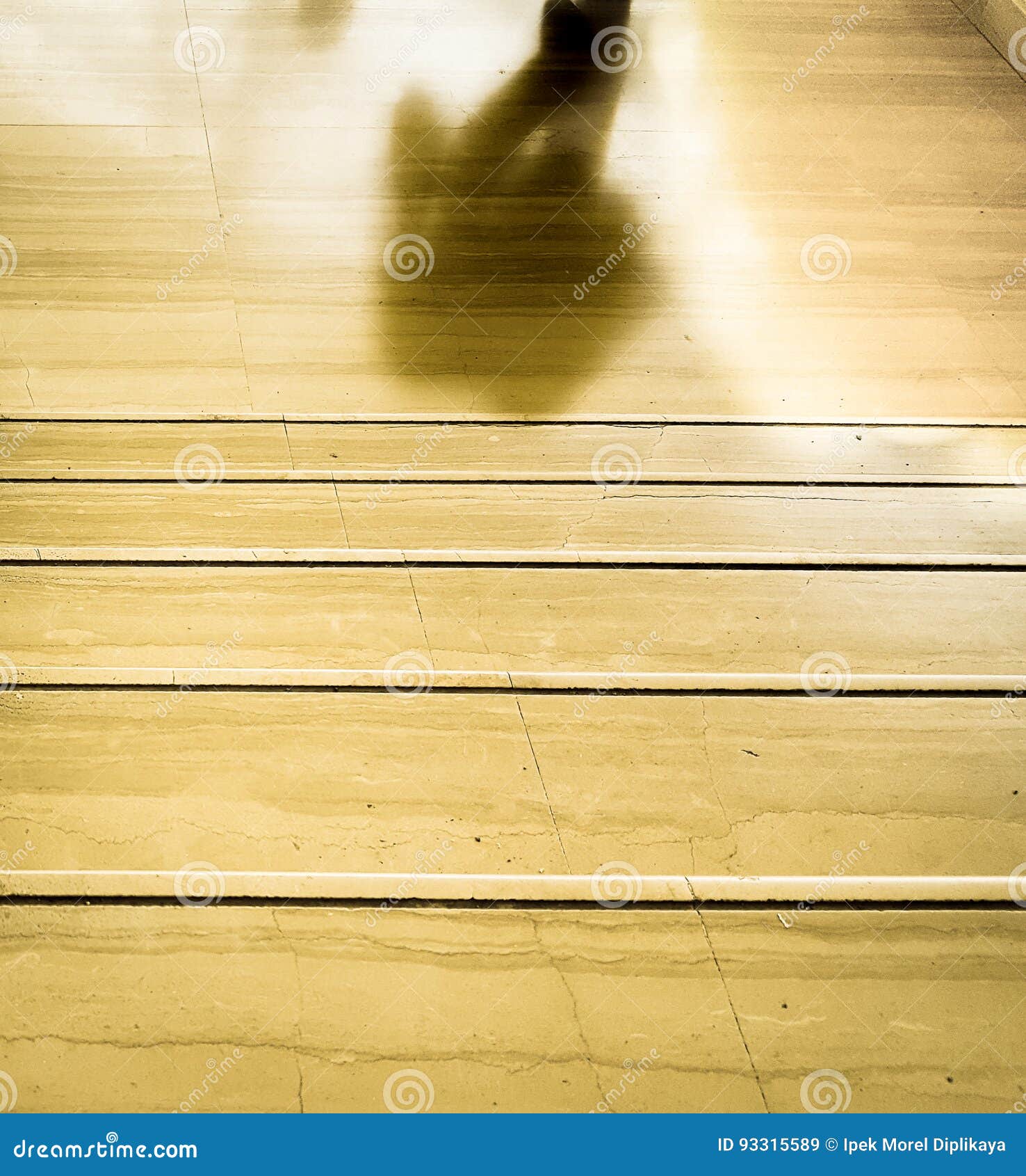 Man Shadow Walking through the Exit at the End of the Stairs Stock ...